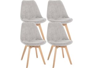 4255716313470 - 4er Set Esszimmerstuhl Linares Kunststoff I Stoff I Samt I Cord I Lederoptik I Lehnstuhl Mit Holzgestell