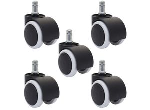 4057651422268 - 5er-Set Hartbodenrollen MCW-H86 Bürostuhl-Rollen Stuhlrollen 150kg belastbar Ø 11mm ~ weiß