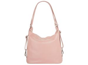 4260543057664 - Shopper SAMANTHA LOOK Damen Gr B H T 31cm x 29cm x 11cm onesize rosa Leder leicht glänzend unifarben Taschen echt Leder Made in Italy