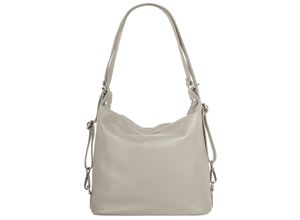 4260543057688 - Shopper SAMANTHA LOOK Damen Gr B H T 31cm x 29cm x 11cm onesize grau Leder leicht glänzend unifarben Taschen echt Leder Made in Italy