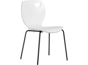 4061753284938 - Schalenstuhl Laura stapelbar VE 4 Stk weiß schwarz kaiserkraft