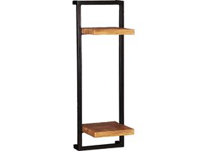 4055195143380 - Wandregal Regale Gr B H T 25 cm x 75 cm x 25 cm 2 Böden schwarz (natur schwarz) Hängeregale Im modernen Industrial Look