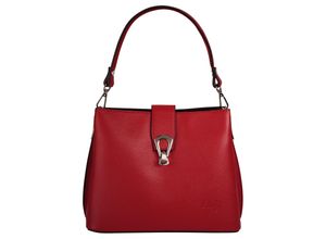 4262427392953 - Umhängetasche CLUTY Damen Gr B H T 25cm x 21cm x 13cm onesize rot Leder leicht glänzend unifarben Taschen echt Leder Made in Italy