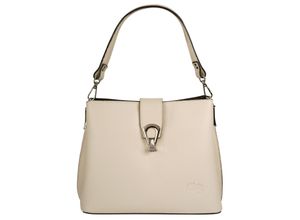 4262427392960 - Umhängetasche CLUTY Damen Gr B H T 25cm x 21cm x 13cm onesize beige Leder leicht glänzend unifarben Taschen echt Leder Made in Italy