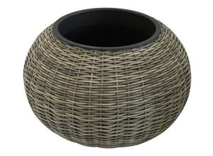 4036812128140 - Kynast Polyrattan Pflanztopf Kugel 55 cm braun Kunststoff-Einsatz wetterfest