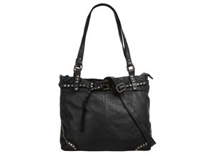 4260543040093 - Shopper SAMANTHA LOOK Damen Gr B H T 33cm x 26cm x 12cm onesize schwarz Leder unifarben Taschen echt Leder Made in Italy