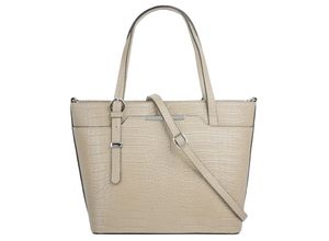 4260543054618 - Henkeltasche CLUTY Damen Gr B H T 35cm x 28cm x 12cm onesize beige Leder Reptilienprägung Taschen echt Leder Made in Italy