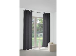 4004567343248 - Vorhang WIRTH Torbole Gr 1 schwarz B132cm H145cm Jacquard Baumwolle Polyester Gardinen