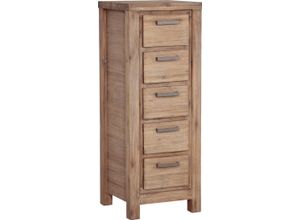 4061915118941 - Kommode Tunis beige (sandfarben) B46cm H120cm T45cm FSC-zertifizierter Holzwerkstoff Holz teilmassiv Sideboards Breite 46 cm