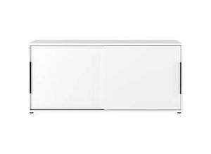 4005949437302 - Schiebetürenschrank Porto 2 Türen Mittelseite und 4 Einlegeböden 1 OH B 1600 x T 400 x H 740 mm weiß