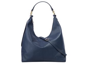 4262427390232 - Shopper SAMANTHA LOOK Damen Gr B H T 36cm x 40cm x 13cm onesize blau Leder leicht glänzend unifarben Taschen Made in Italy Große Handtasche mit Smartphonefach