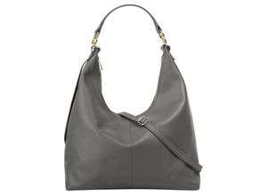 4262427390218 - Shopper SAMANTHA LOOK Damen Gr B H T 36cm x 40cm x 13cm onesize grau Leder leicht glänzend unifarben Taschen Made in Italy Große Handtasche mit Smartphonefach
