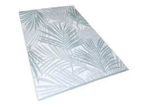 4052304262284 - Outdoor Teppich 150 x 90 cm Blättermuster Wetterfest- & schmutzabweisend