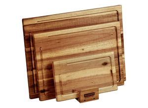 4000270281303 - Schneidebrett KESPER 3er Set Schneidebrett inkl Ständer beige (natur) B112cm H315cm L40cm Akazienholz Schneidebretter aus FSC-zertifiziertem Akazienholz