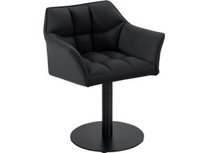 4251756488666 - Loungesessel Damaso I Esszimmerstuhl Mit Kunstleder- Stoff- Filz- Oder Samtbezug I Lounger Mit Schwarzem Metall-Gestell