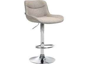 4255716309411 - Barhocker Vonore Stoff I Höhenverstellbar Und 360 Grad Drehbar I Mit Fußstütze Und Metallgestell I Trompetenfuß Und Bodenschoner