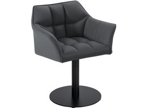4251756488604 - Loungesessel Damaso I Esszimmerstuhl Mit Kunstleder- Stoff- Filz- Oder Samtbezug I Lounger Mit Schwarzem Metall-Gestell