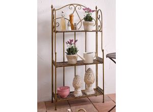 4029686746114 - Standregal HOME AFFAIRE gold (goldfarben) Regale B H T 60cm x 1269cm x 28cm Metall B60cm H1269cm T28cm