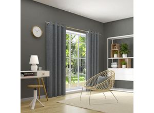 4006470490804 - Vorhang NEUTEX FOR YOU Monza Eco Gr 1 grau (anthrazit) B146cm H245cm Baumwolle Polyester Gardinen Nachhaltig