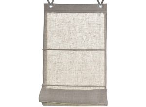 4016478995584 - Raffrollo KUTTI Metis Gr 2 beige (naturfarben) B60cm H140cm Obermaterial 100% Leinen Raffrollos einfarbig blickdicht 100% Leinen mit Edelstahlhaken pflegeleicht