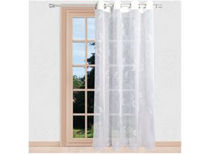 4028298317293 - Gardine STICKEREIEN PLAUEN Filia Gr 1 weiß Gardinen 245cm Ösen 140cm Polyester B140cm H245cm