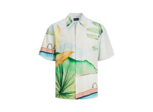 5715370778804 - Jack & Jones Hemd Kurzarmhemd LANDSCAPE SHIRT mit Kentkragen Knopfleiste und All-Over-Print
