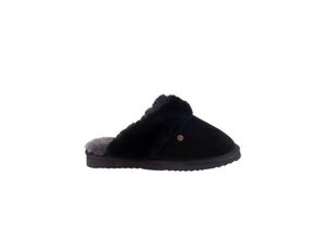 8719394083064 - Hausschuh Flurry Women Pantoffel Suede Black Black aus Merino-Schafwolle