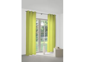 4004567092467 - Vorhang WIRTH NEUFAHRN Gr 1 grün (limone) Gardinen 145cm Ösen 135cm Polyacryl Polyester B135cm H145cm