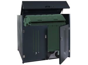 4057651626024 - Müllcontainerverkleidung MCW-M54 Müllcontainerbox Industrie-Abfallcontainer Container bis 1100L 154x160x136cm Stahl