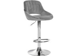 4251756492717 - Barhocker Milet I Samt-Bezug I Drehbarer Barstuhl