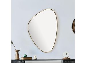 4251757723131 - Design Wandspiegel organische Form 70 cm moderner Spiegel asymmetrisch gold
