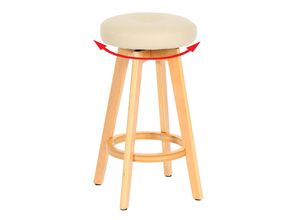 4057651624952 - Barhocker Boras Barstuhl Tresenhocker Holz Kunstleder drehbar ~ creme helle Beine