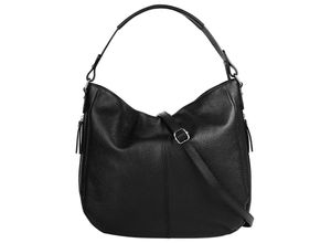 4260543057060 - Shopper CLUTY Damen Gr B H T 34cm x 31cm x 9cm onesize schwarz Leder leicht glänzend unifarben Taschen echt Leder Made in Italy