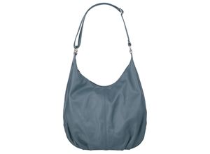 4260543057213 - Shopper CLUTY Damen Gr B H T 31cm x 28cm x 7cm onesize blau Leder leicht glänzend unifarben Taschen echt Leder Made in Italy