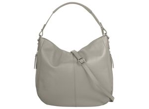 4260543057114 - Shopper CLUTY Damen Gr B H T 34cm x 31cm x 9cm onesize grau Leder leicht glänzend unifarben Taschen echt Leder Made in Italy