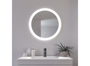 5705387009688 - Badspiegel LOEVSCHALL Vega Rund Badzimmerspiegel mit LED Beleuchtung Lichtspiegel silber Spiegel B H T 66cm x 66cm x 27cm Spiegelglas Touchpanel für Lichtsteuerung Dimmbar Spiegel Dänisches Design B66cm H66cm T27cm 5705387009688 - Badspiegel LOEVSCHALL Vega Rund Badzimmerspiegel mit LED Beleuchtung Lichtspiegel silber Spiegel B H T 66cm x 66cm x 27cm Spiegelglas Touchpanel für Lichtsteuerung Dimmbar Spiegel Dänisches Design B66cm H66cm T27cm