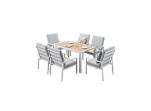 4260710563202 - Terrassenmöbel Set 7-tlg 6 Sessel 1 Esstisch