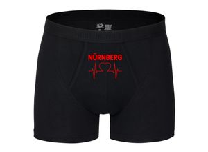 4068859117146 - multifanshop Herren Boxer Short - Nürnberg - Herzschlag - Druck rot - Unterwäsche