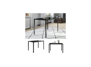 4066731338726 - Esszimmertisch Grand Metall Schwarz 120 x 70 x 75 cm moderner Esstisch Glas