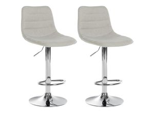 4255716329235 - 2er Set Barhocker Lex Stoff I Höhenverstellbare Thekenhocker Mit Stoffbezug I Drehbare Tresenstühle Mit Metallgestell