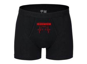 4068859109134 - multifanshop Herren Boxer Short - Heidenheim - Herzschlag - Druck rot - Unterwäsche
