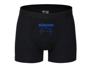4068859040611 - multifanshop Herren Boxer Short - München blau - Herzschlag - Druck blau - Unterwäsche