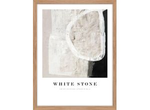5715226314361 - Kunstdruck WHITE STONE (LBH 30x40x2 cm) LBH 30x40x2 cm bunt Bild Gemälde Wandbild