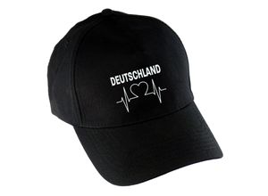 4068859266202 - multifanshop Baseballcap - Deutschland - Herzschlag - Druck weiß - Mütze