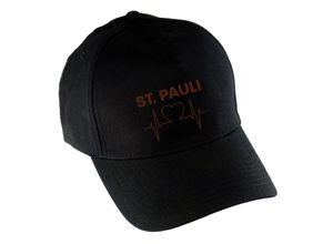 4068859193959 - multifanshop Baseballcap - St Pauli - Herzschlag - Druck braun - Mütze