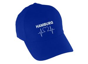 4068859012595 - multifanshop Baseballcap - Hamburg - Herzschlag - Druck weiß - Mütze