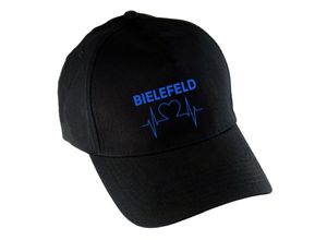 4068859033798 - multifanshop Baseballcap - Bielefeld - Herzschlag - Druck blau - Mütze