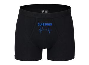 4068859037161 - multifanshop Herren Boxer Short - Duisburg - Herzschlag - Druck blau - Unterwäsche