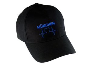 4068859040635 - multifanshop Baseballcap - München blau - Herzschlag - Druck blau - Mütze