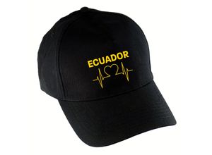 4068859296377 - multifanshop Baseballcap - Ecuador - Herzschlag - Druck gelb - Mütze